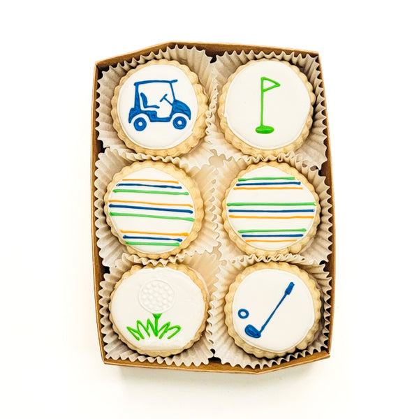 Golf Lovers 6-piece Shortbread Cookies Gift Box | Le Gourmet Baking